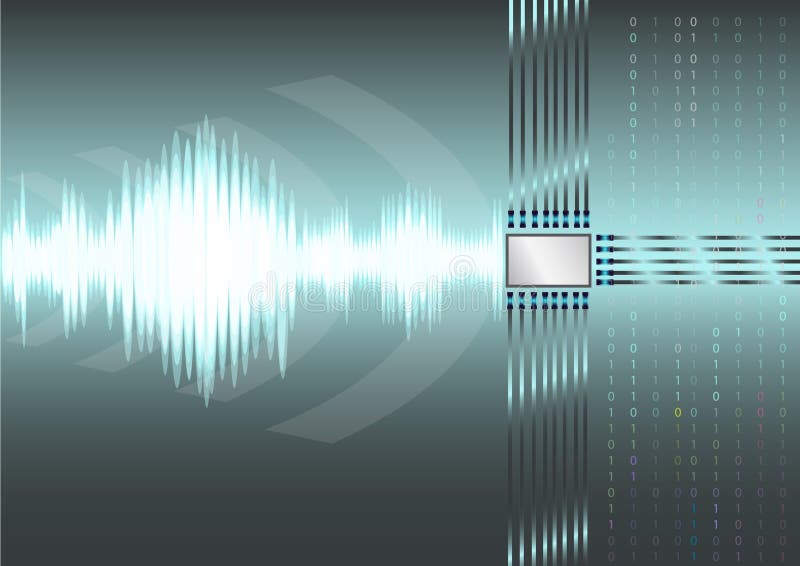 Electric Signal and Cpu Process Background Stock Vector - Illustration ...