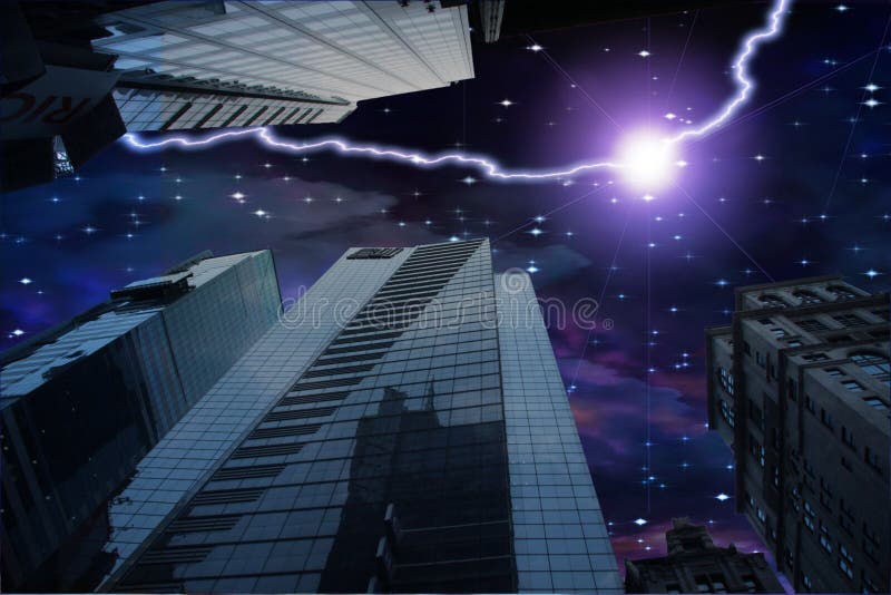 Electric Sky stock illustration. Illustration of office - 24333153