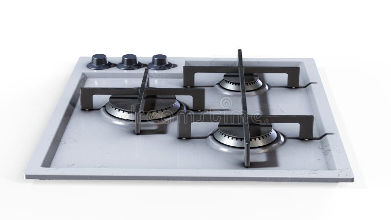 Electric Slide-in Convection Range Top View. Kitchen Stove, 3D Render ...