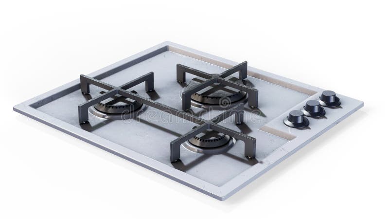 Electric Slide-in Convection Range Top View. Kitchen Stove, 3D Render ...