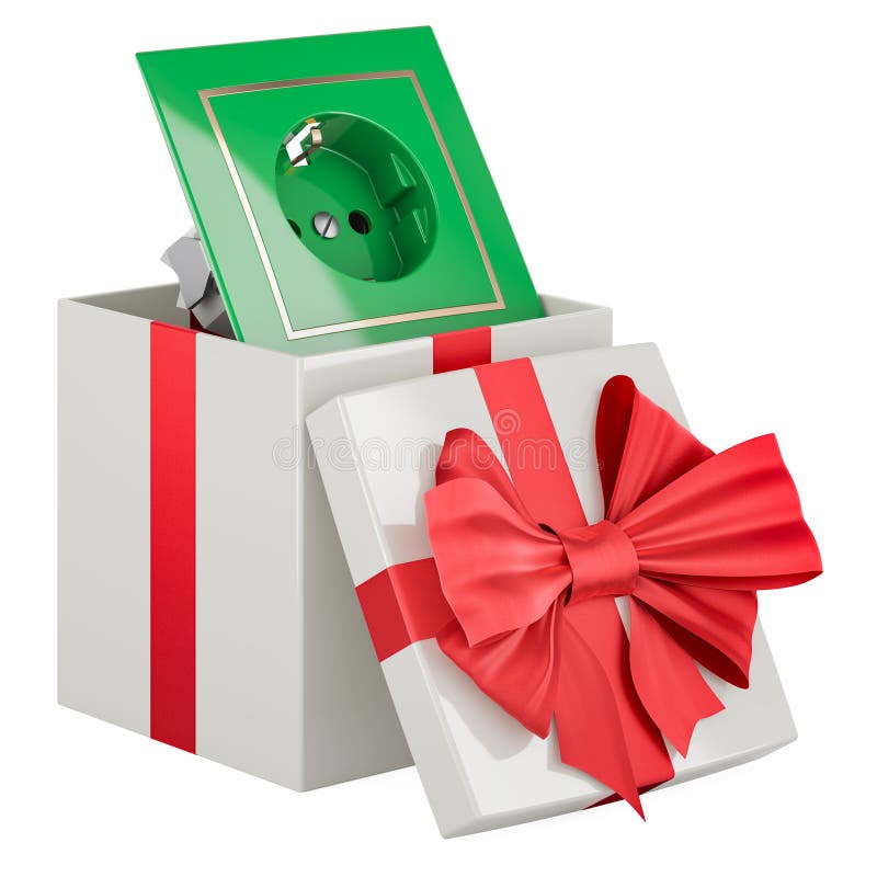 Electric Socket Inside Shopping Basket, 3D Rendering Stock Illustration ...