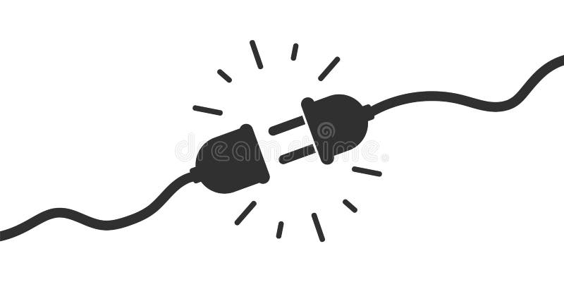 Electric Socket with Plug. Connect Disconnect Symbol Stock Vector ...