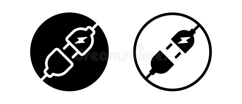 Socket Plug Icon Vector Set. Electrical Socket Types a and G Symbol ...
