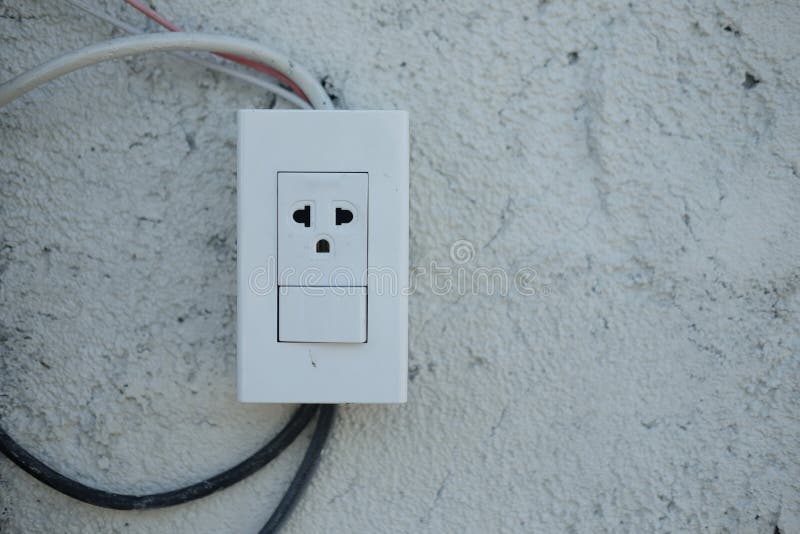 Electric Socket and Light Switch Panel and Phone Stock Photo - Image of ...