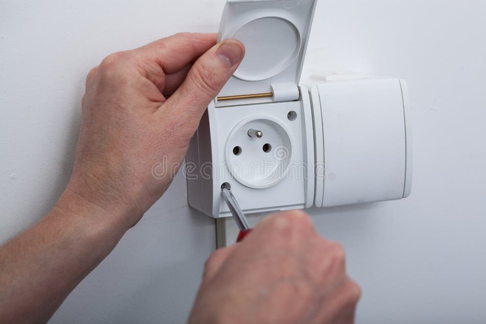 Electric socket repair stock image. Image of socket, repairing - 43438311