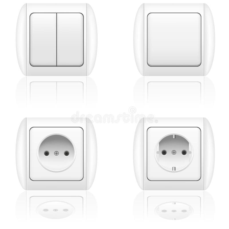 Power Lines Socket Outlet Plug Icons Stock Vector - Illustration of ...
