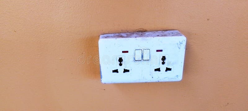 Electric Socket on a Textured Wall Stock Image - Image of north ...