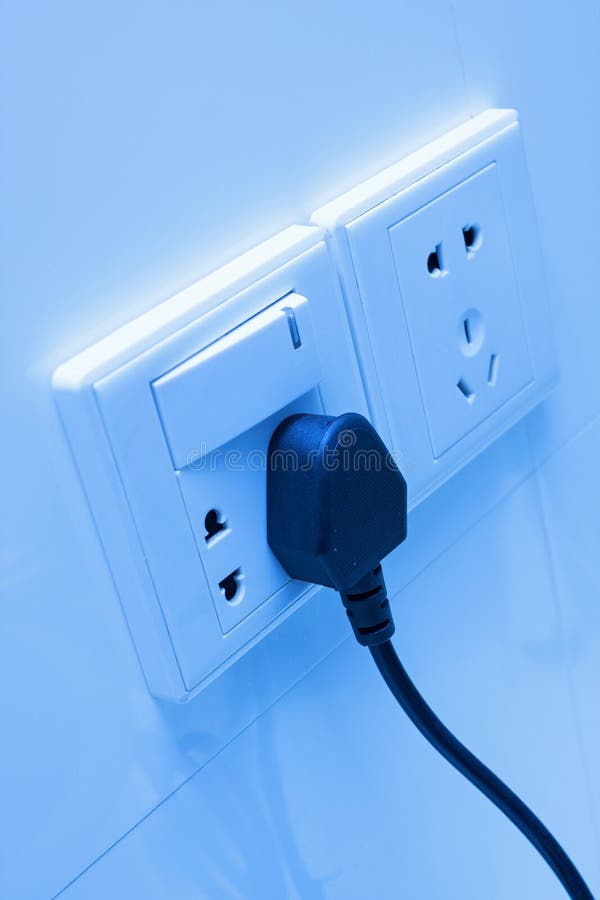 Electric Socket on the Wall Stock Image - Image of electrical, adsl ...
