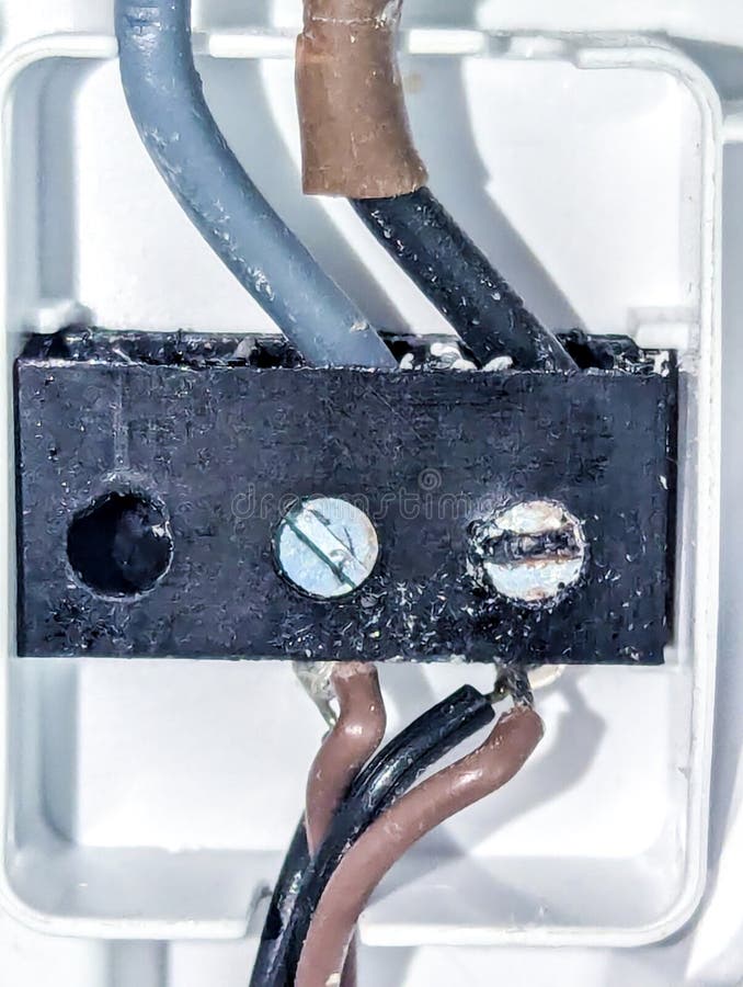 Electric Socks Wiring Seen Close Up from Inside the Unit Stock Photo ...