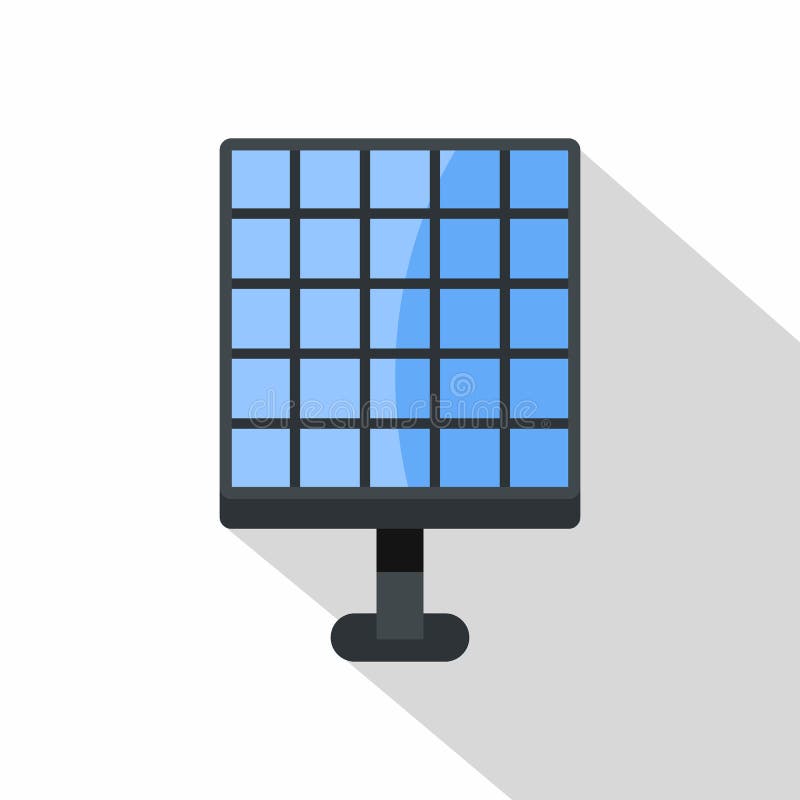 Electric Solar Panel Icon, Flat Style Stock Vector - Illustration of ...