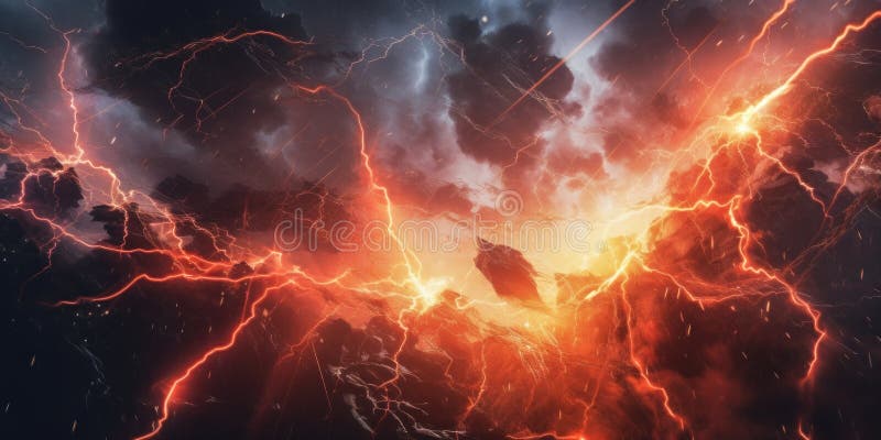 Electric Spark Abstract Background with Lightnings. Generative AI Stock ...