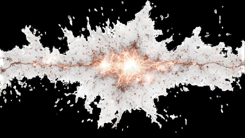 Electric Spark Burst with Energy Crackle on Transparent Background ...