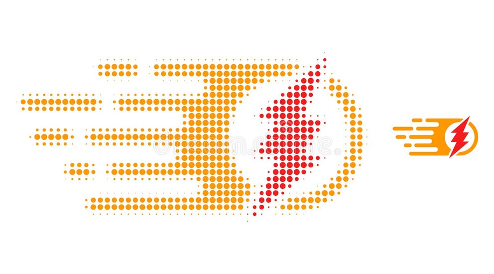 Electric Spark Halftone Dot Icon Stock Illustration - Illustration of ...