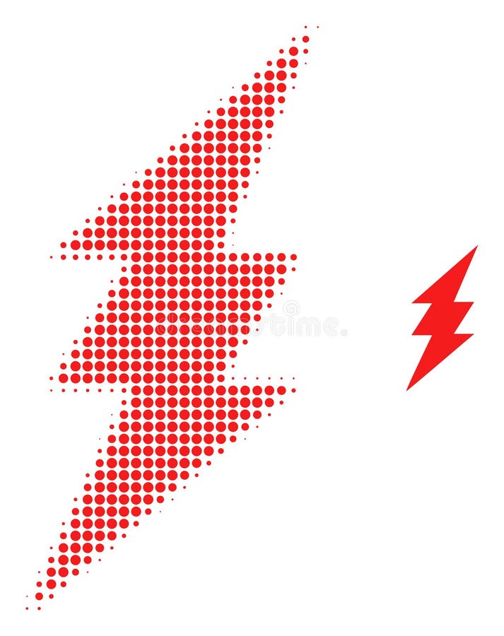 Electric Spark Halftone Dot Icon Stock Vector - Illustration of hazard ...