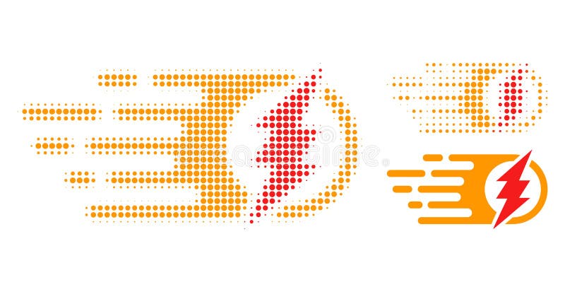 Electric Spark Halftone Dotted Icon Stock Vector - Illustration of ...