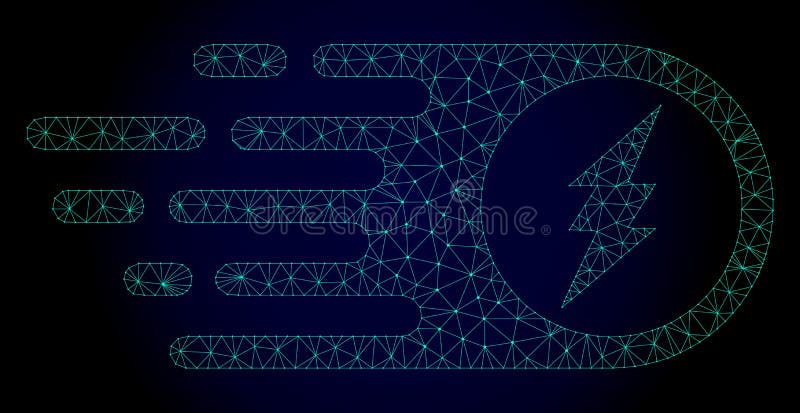 Electric Spark Polygonal Frame Vector Mesh with Fast Motion Effect ...
