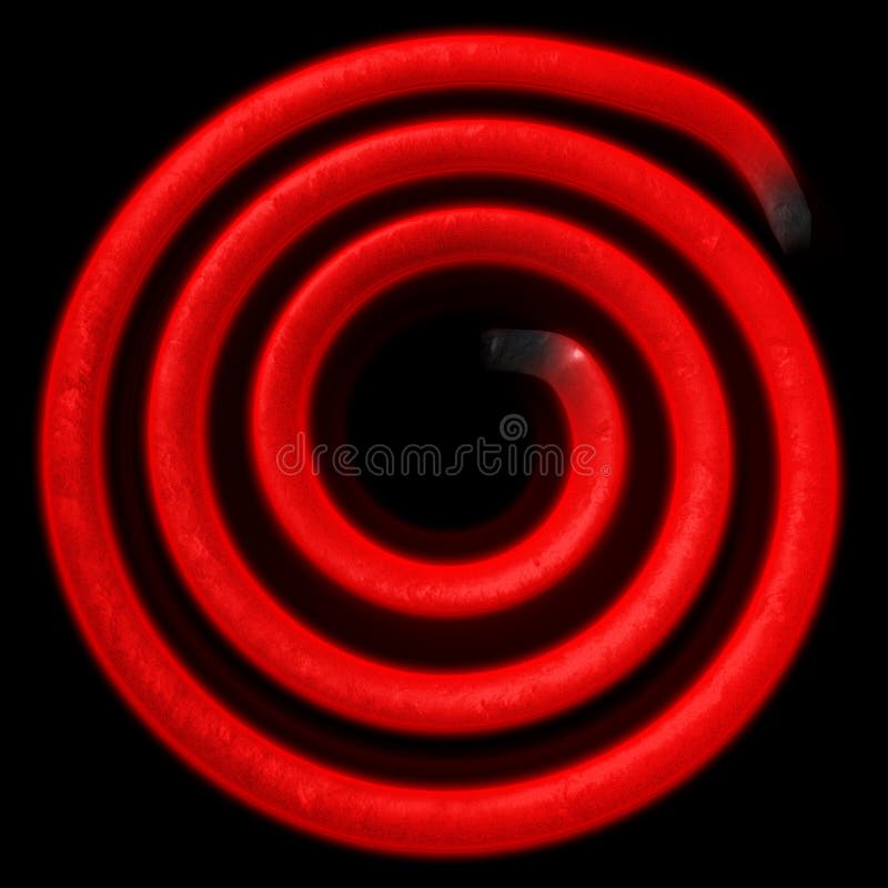 Electric Spiral Heated To a Red. Heating Coil Element Stock ...