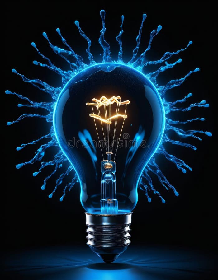 Electric Splash Lightbulb stock image. Image of surreal - 313535819