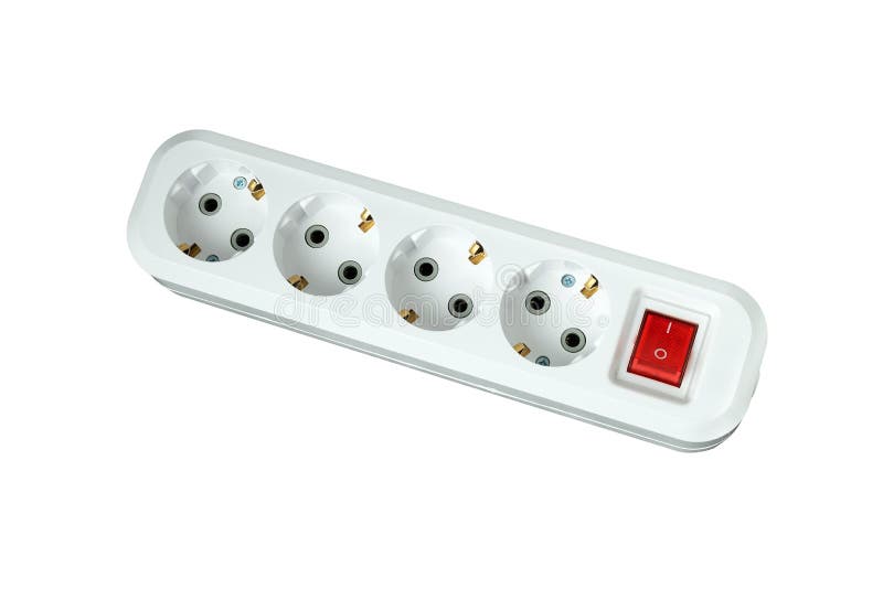 Four Outlets Electrical Universal Power Stock Image - Image of ...