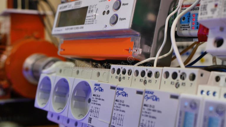Electric Stand. Electrical Installation. Closeup Editorial Stock Image ...