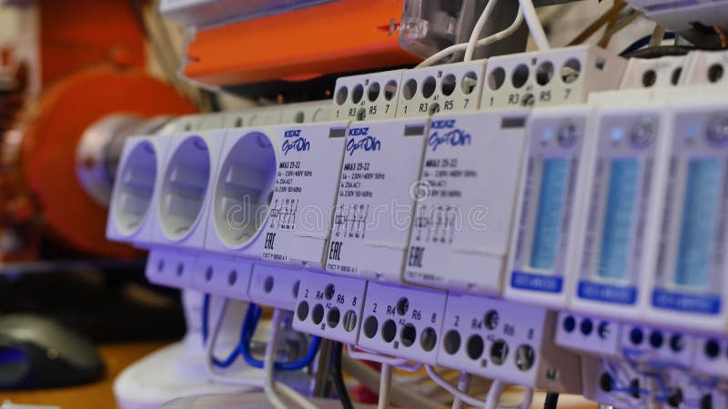 Electric Stand. Electrical Installation. Closeup Editorial Stock Image ...