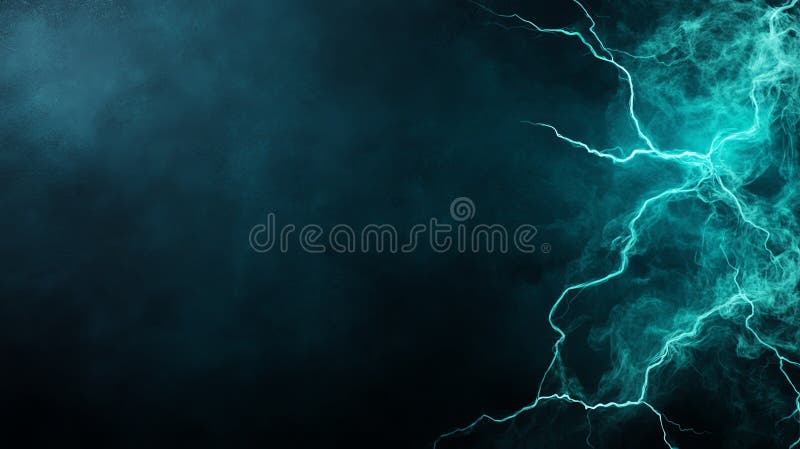 Electric Storm with Blue Lightning on a Dark Background Stock ...