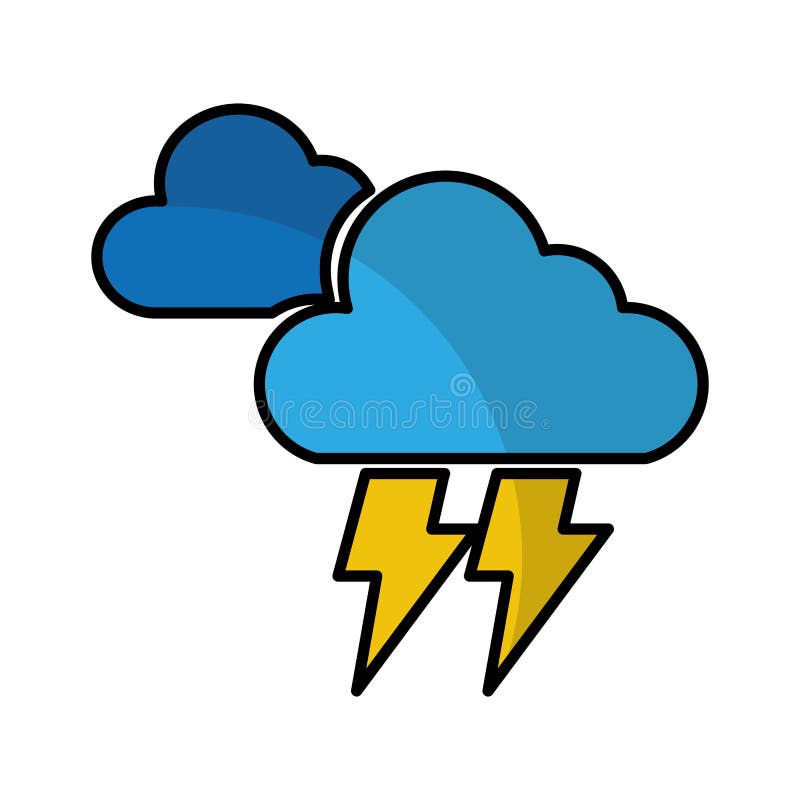 Electric Storm Weather Isolated Icon Stock Vector - Illustration of ...