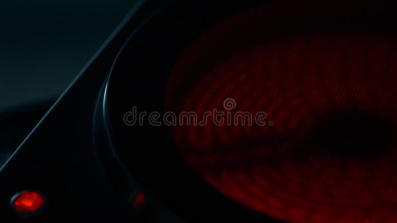 Electric Stove Heating Element Glowing. Stock Image - Image of dark ...