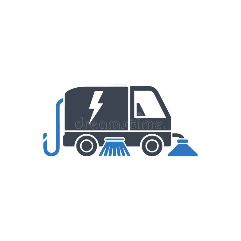Electric Street Sweeper Vehicle Icon Stock Illustration - Illustration ...