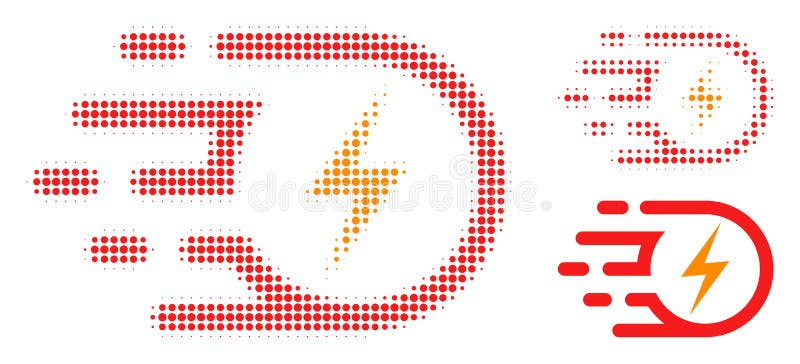 Electric Strike Halftone Dotted Icon Stock Vector - Illustration of ...