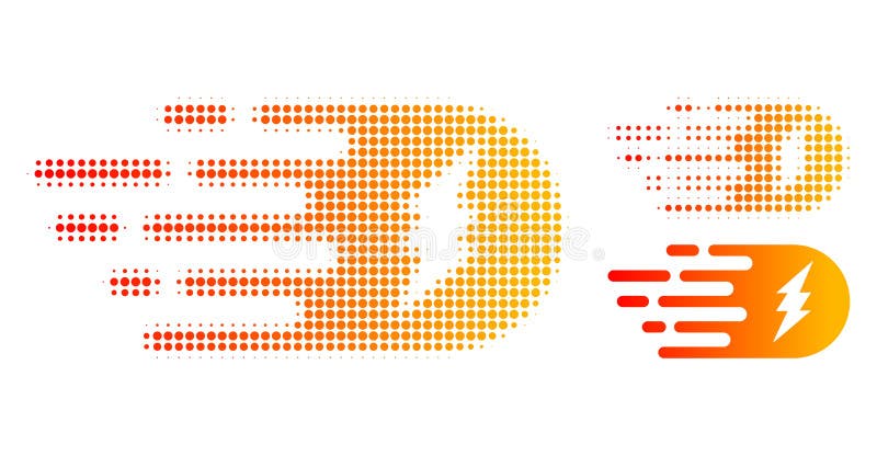 Electric Strike Halftone Dotted Icon Stock Vector - Illustration of ...