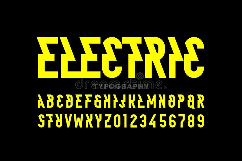 Electric Font Design for Sticker Project Stock Vector - Illustration of ...