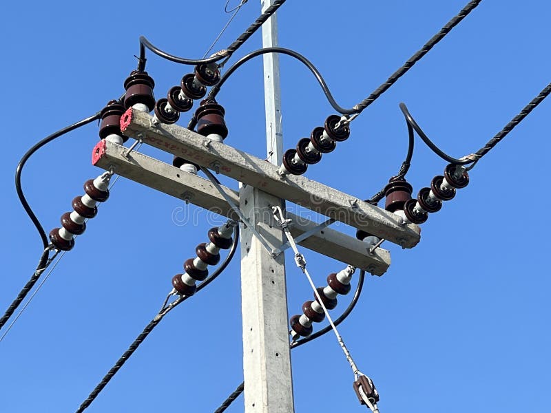 Electric Substation, High Voltage Electric Line Stock Image - Image of ...