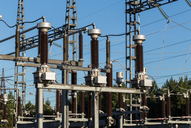 Electric Substation Tower for Generating Energy Stock Photo - Image of ...