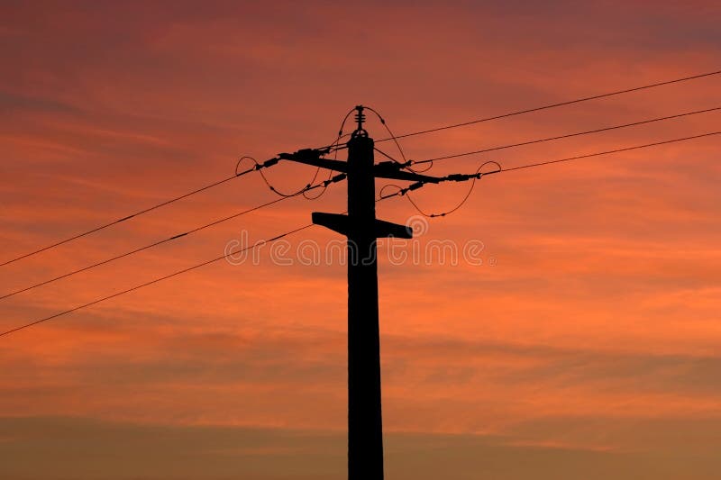 Electric sunset stock photo. Image of high, transmission - 312096