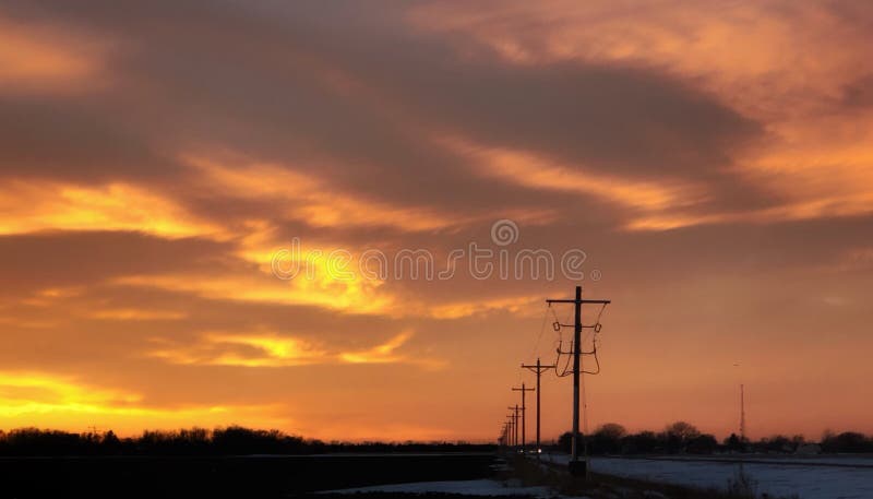 Electric sunset stock photo. Image of powerlines, distribution - 50590618