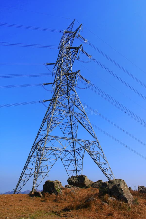 Electric Support of High Voltage Power Cables Stock Image - Image of ...