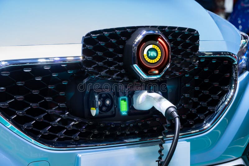 Electric SUV Car Charging with Graphical User Interface, Future ...