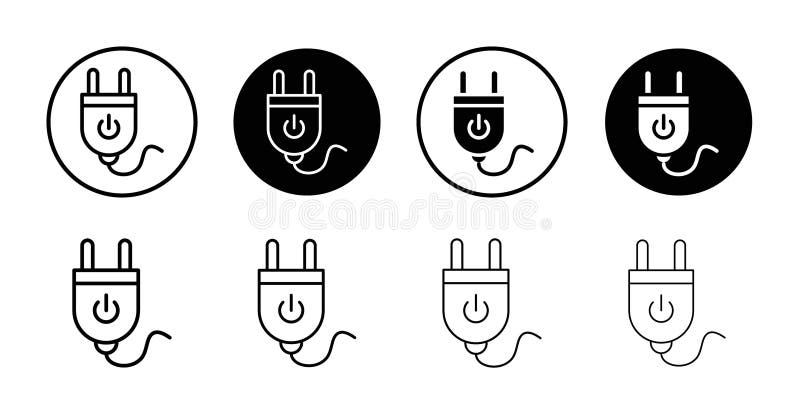 Electric Switch Icon Logo Set Vector Stock Illustration - Illustration ...