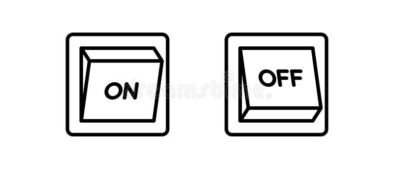 Electric Switch Icon Vector Set. Light Switch on and Off Symbol Stock ...