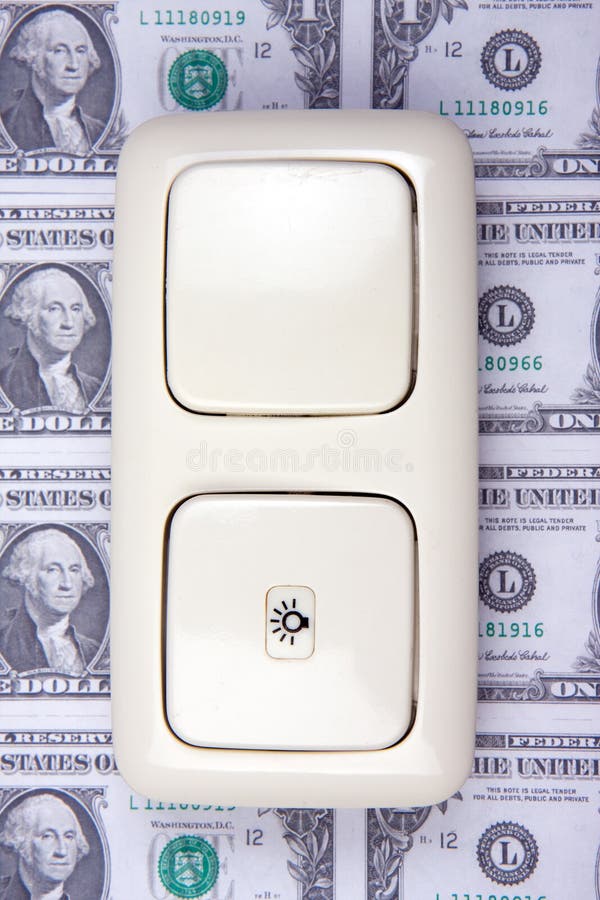 Electric switch and money stock image. Image of money - 7850487