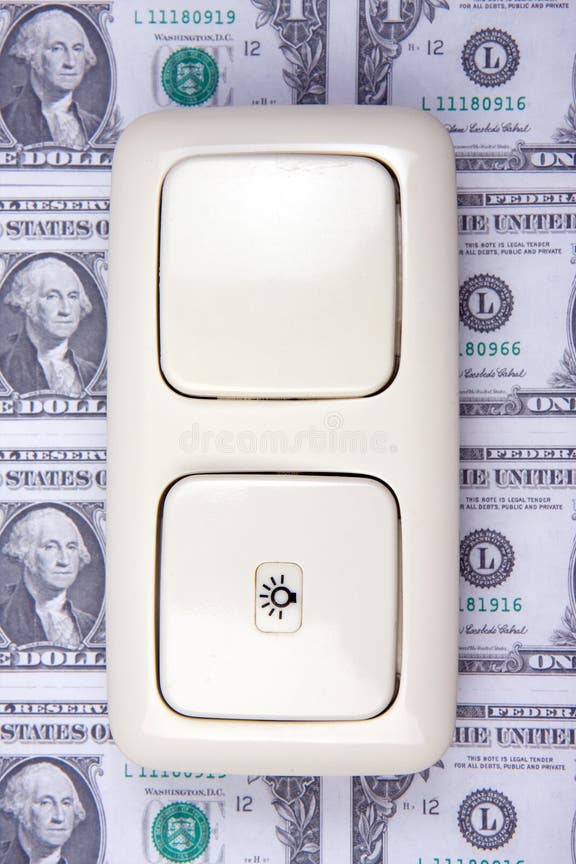 Electric switch and money stock image. Image of money - 7850487