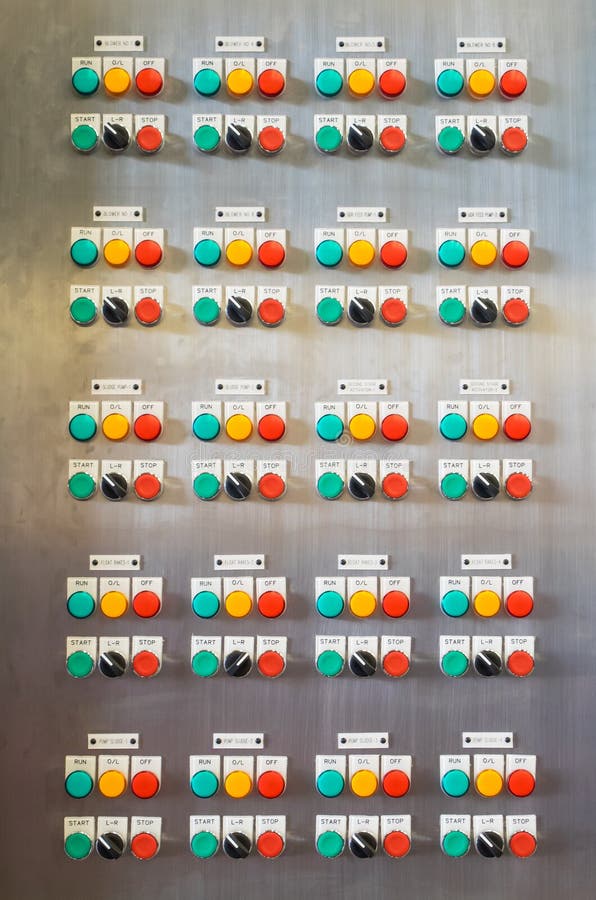Industrial, Electric Switch Panel Stock Photo - Image of button, yellow ...