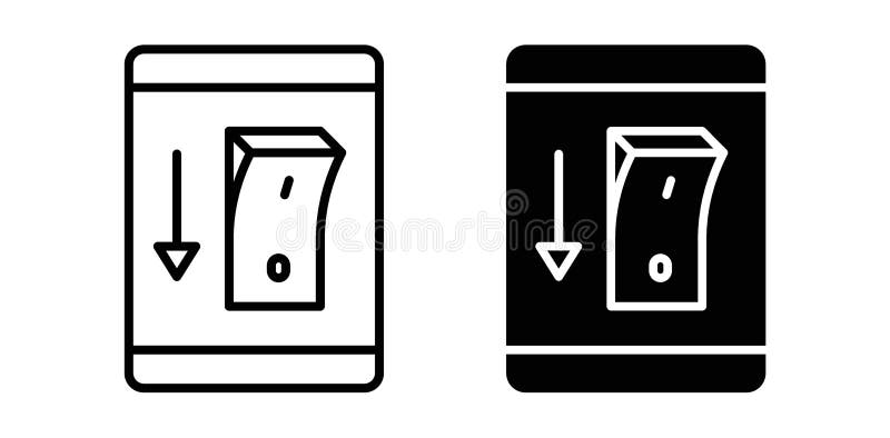 Electric Switch Thin Line Icon Set Stock Vector - Illustration of ...
