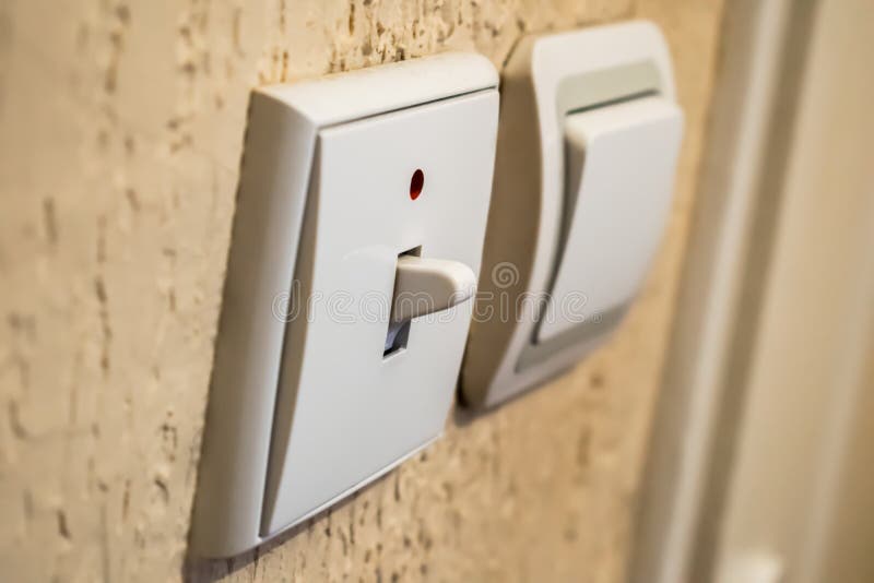 Electric Switch on the Wall Stock Image - Image of element, house: 86643855