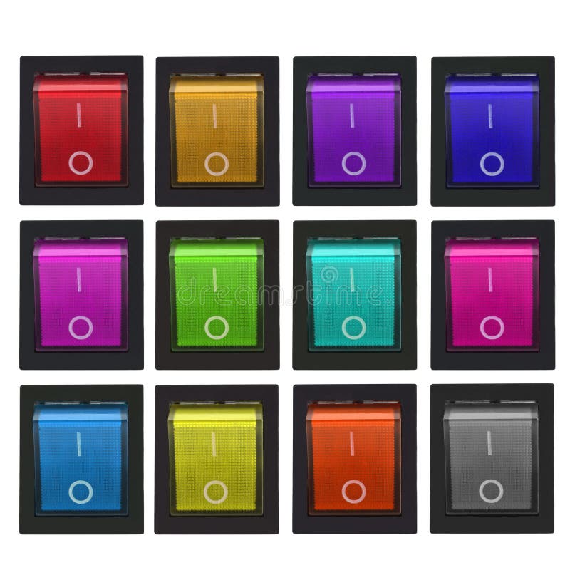 Power Switch Isolated on White Background with Clipping Path Stock ...