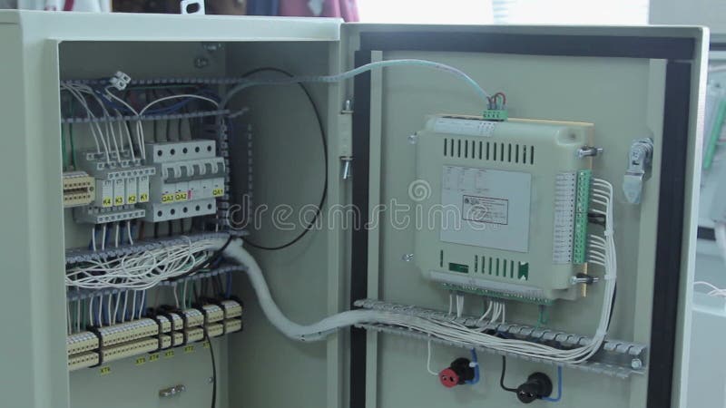 Electric Switchboard Case with Cables and Circuit Breakers Stock Video ...