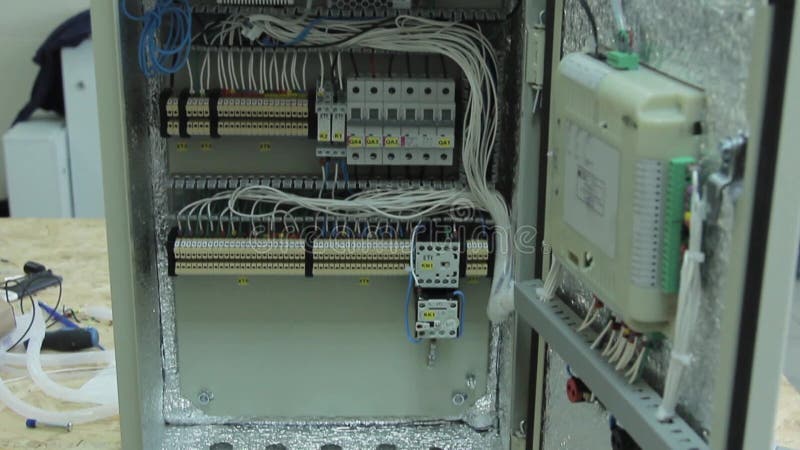 Electric Switchboard Case with Cables and Circuit Breakers Stock Video ...