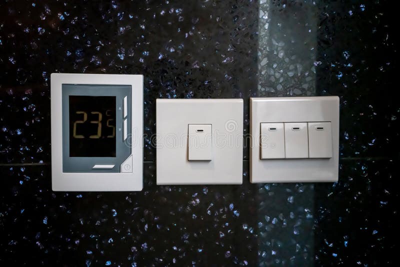 Digital Air Condition Controller Switch on White Background Stock Photo ...