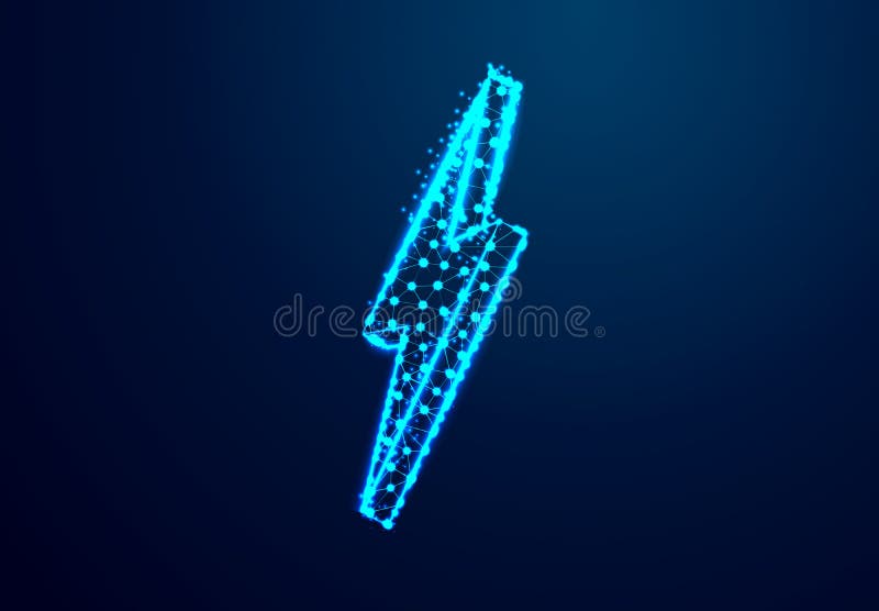 Electric Symbol, Connection and Disconnection Concept. Lines, Triangles ...